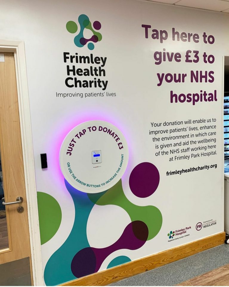 Tap to Donate at Frimley Park Hospital - Frimley Health Charity